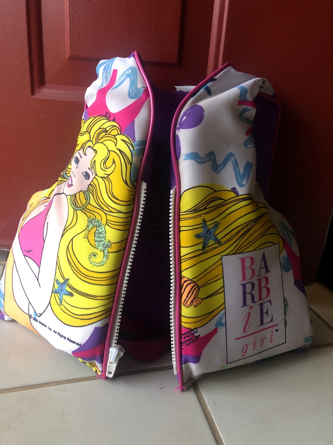 Retro 1980s Barbie Girl Life Jacket Little Girl Vintage Fun Rad Cool ...