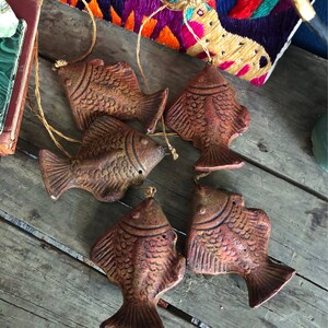 Vintage Mexican Terra Cotta Hanging Fish Sculpture Terra Cotta Wind ...
