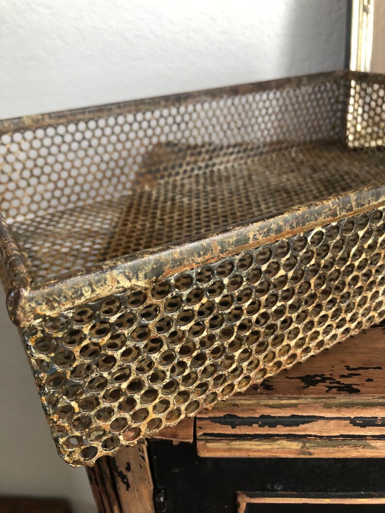 Metal Desk Organizer Tray Basket Decoration Tray Decorative Serving ...