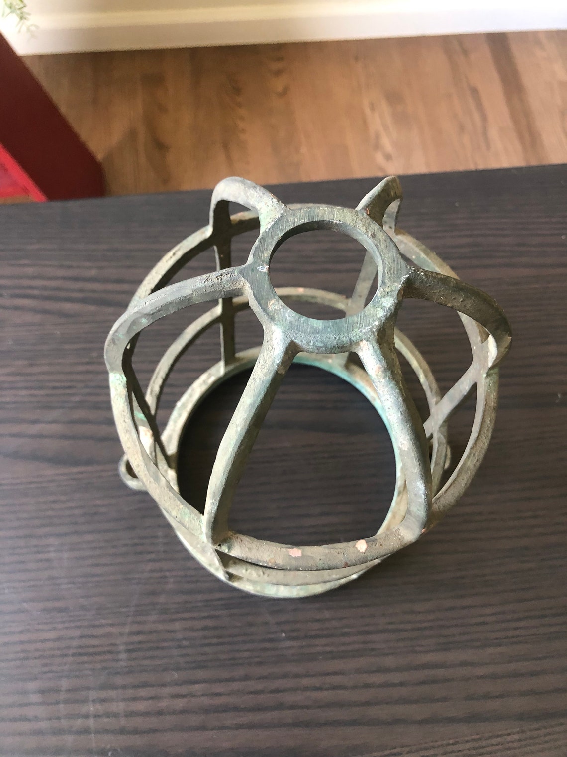 Metal Light Cover Antique Cage Industrial Lighting Steel Decor Patina ...