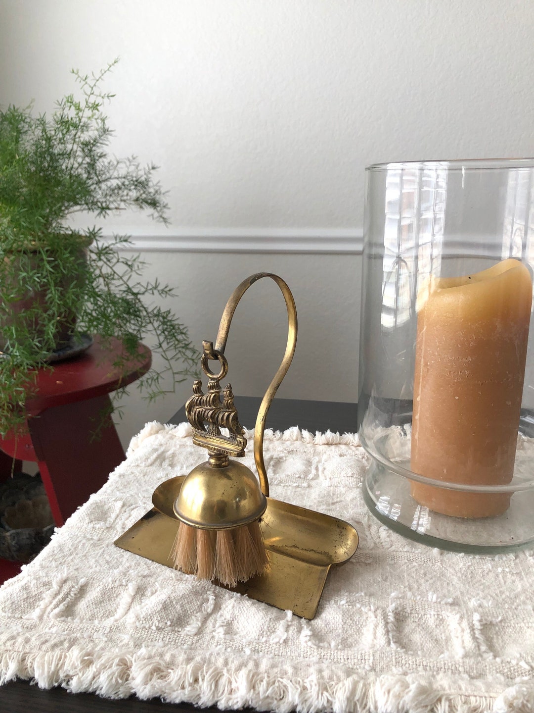 Antique English Nautical Brass Table Broom and Scoop, the Victory ...