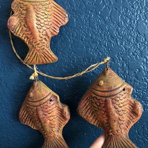 Vintage Mexican Terra Cotta Hanging Fish Sculpture Terra Cotta Wind ...