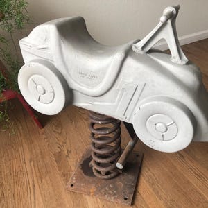 1950s Retro Chrome Metal Toy Car Playground Equipment Riding Toy Bouncy ...