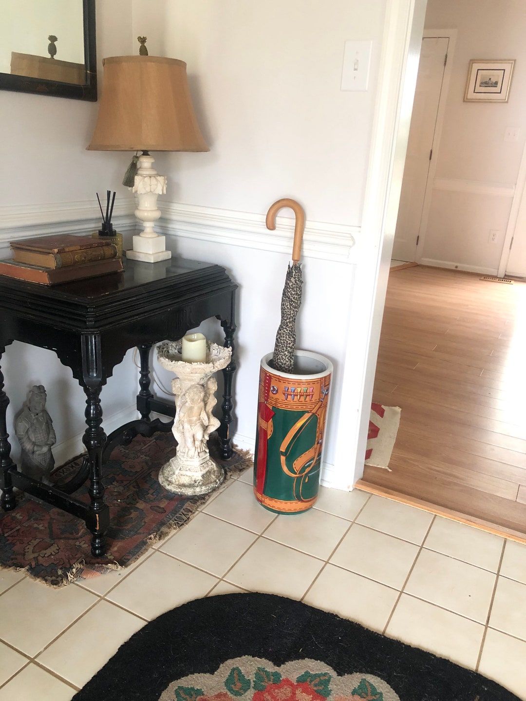 Handpainted Umbrella Stand With St. Andrews Golf Bag Motif Stylish ...