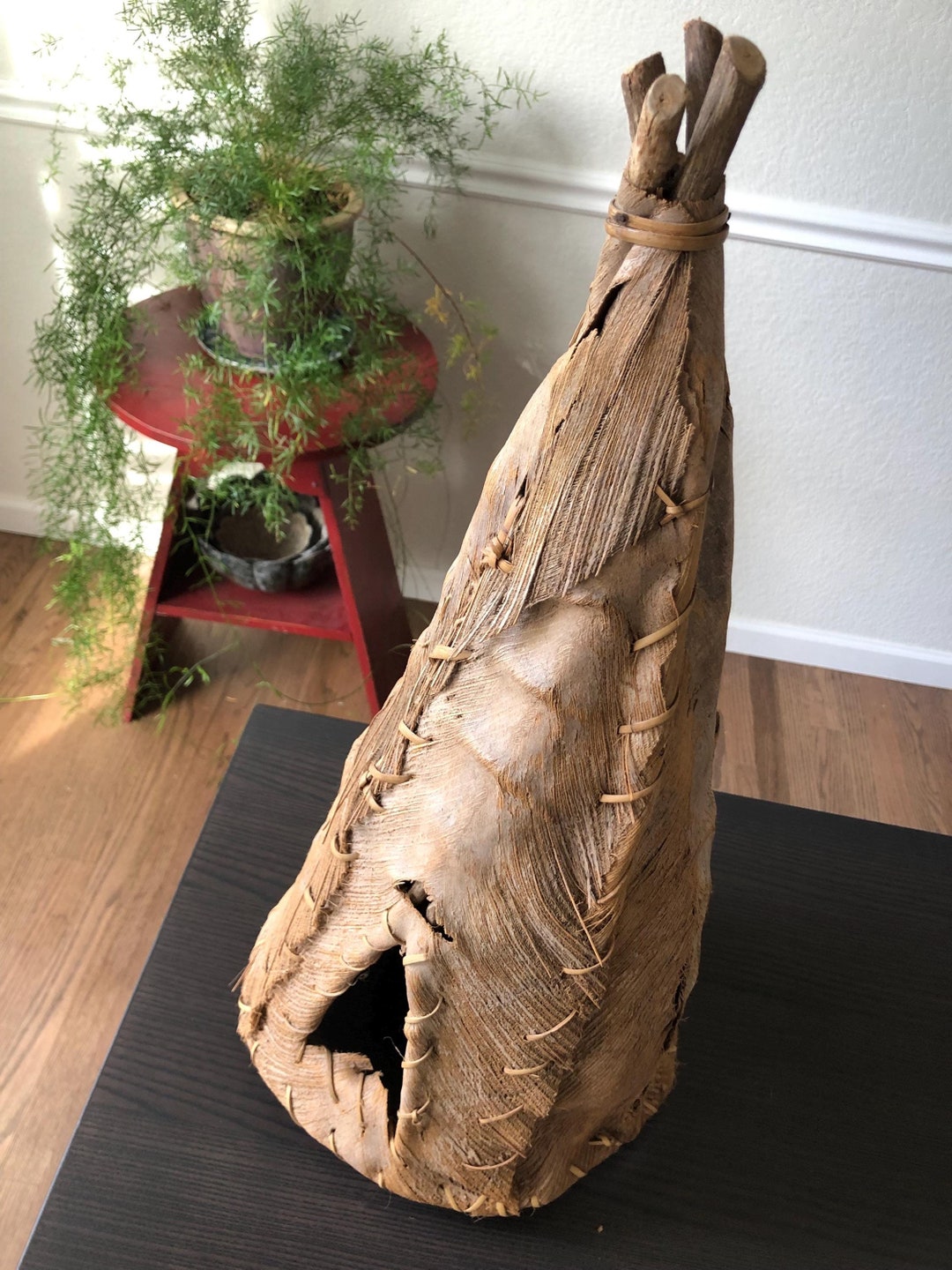 Vintage 25 Native American Birch Bark and Stick Teepee, Souvenir, Folk ...