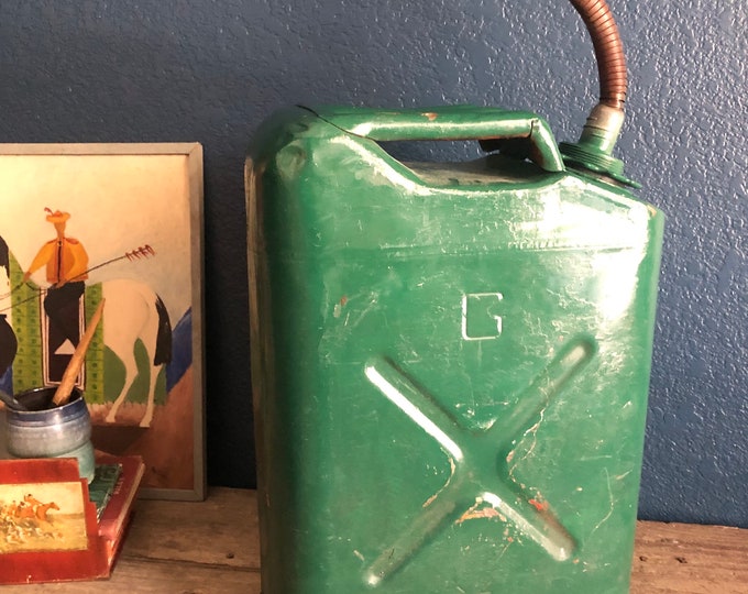 Vintage Blitz 5 Gallon Green Metal Gas Can - USMC 20–5-79 Jerry Can ...