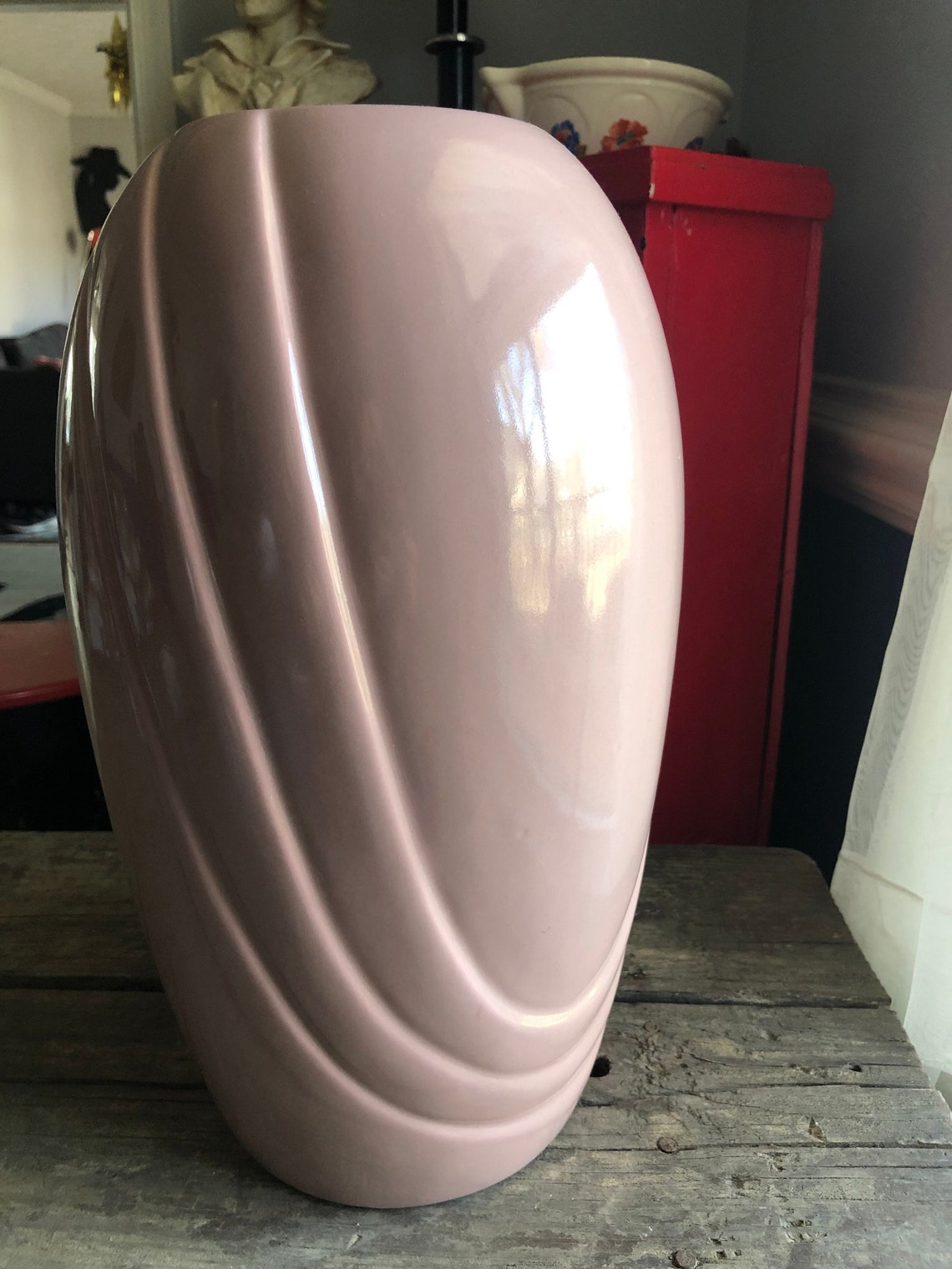 1980's Pink Ceramic Vase Mod Blush Pink/peach Vase - Etsy