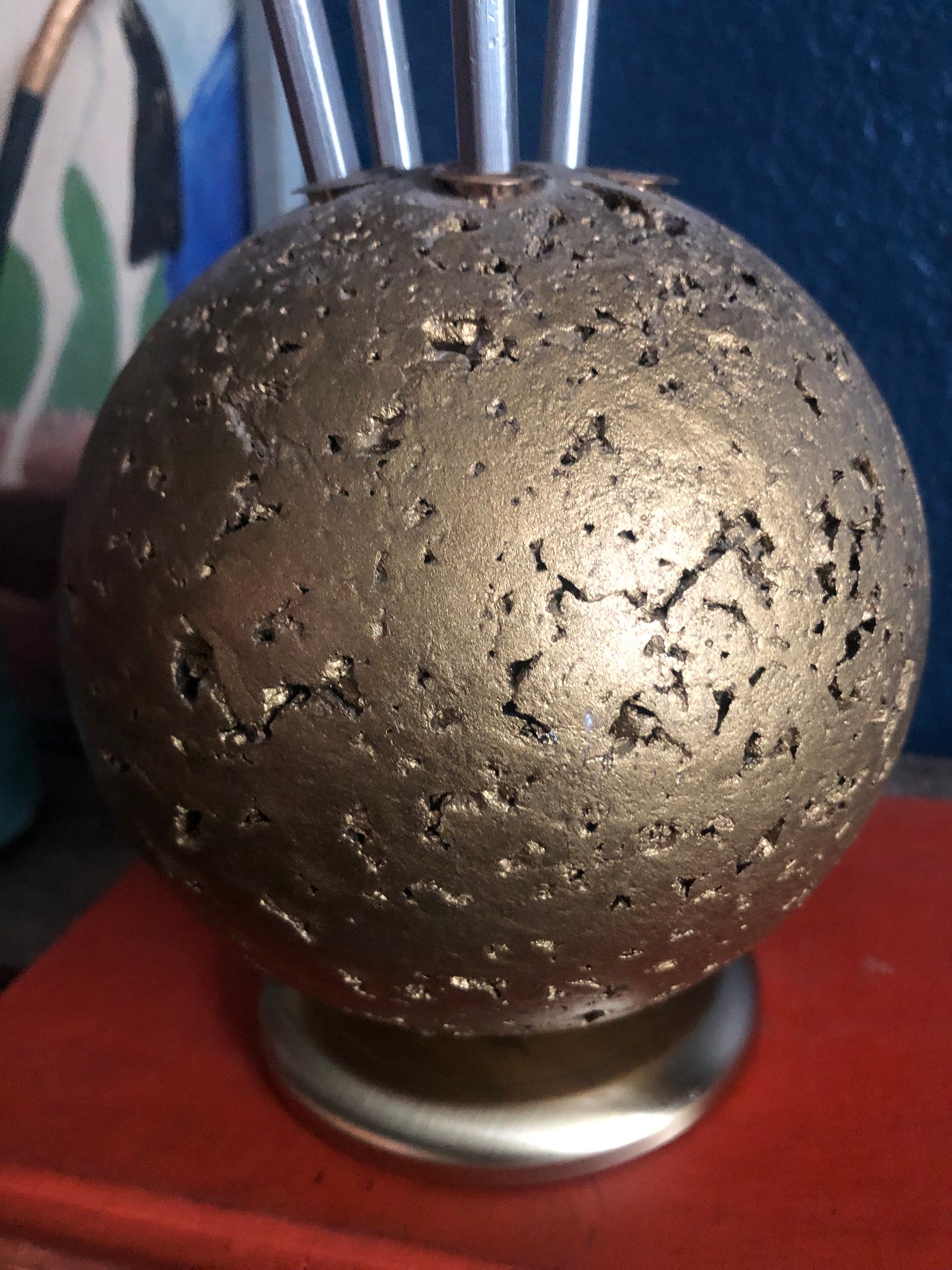 Mid Century Modern Cork Pencil and Pen Holder PAT Bulletin Ball Atomic ...
