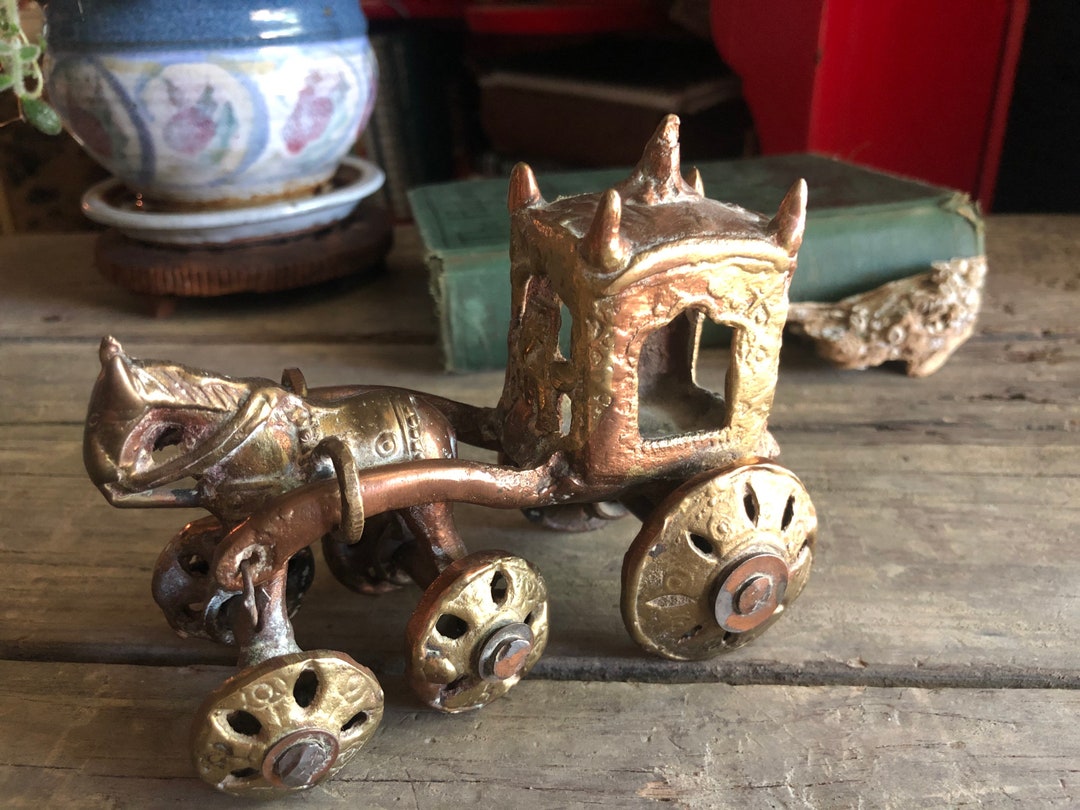 Antique Indian Temple Toy Horse and Carriage Ghoda and Rath Ceremonial ...