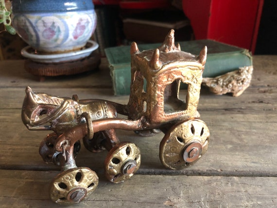 Antique Indian Temple Toy Horse and Carriage Ghoda and - Etsy