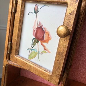 Wooden Gold Painted Shelf With Floral Tile Hand Painted Shelf Jewelry ...