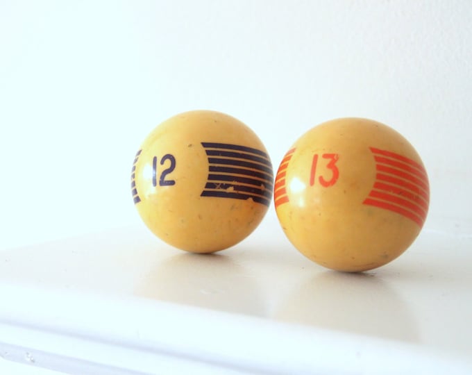 Vintage Billiard Balls, Striped, Art Deco, Statement Piece, Mantique ...