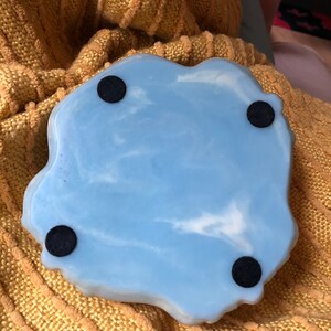 Blue Salloped Incolay Stone Box Intricate Angels Pattern Cherubs ...