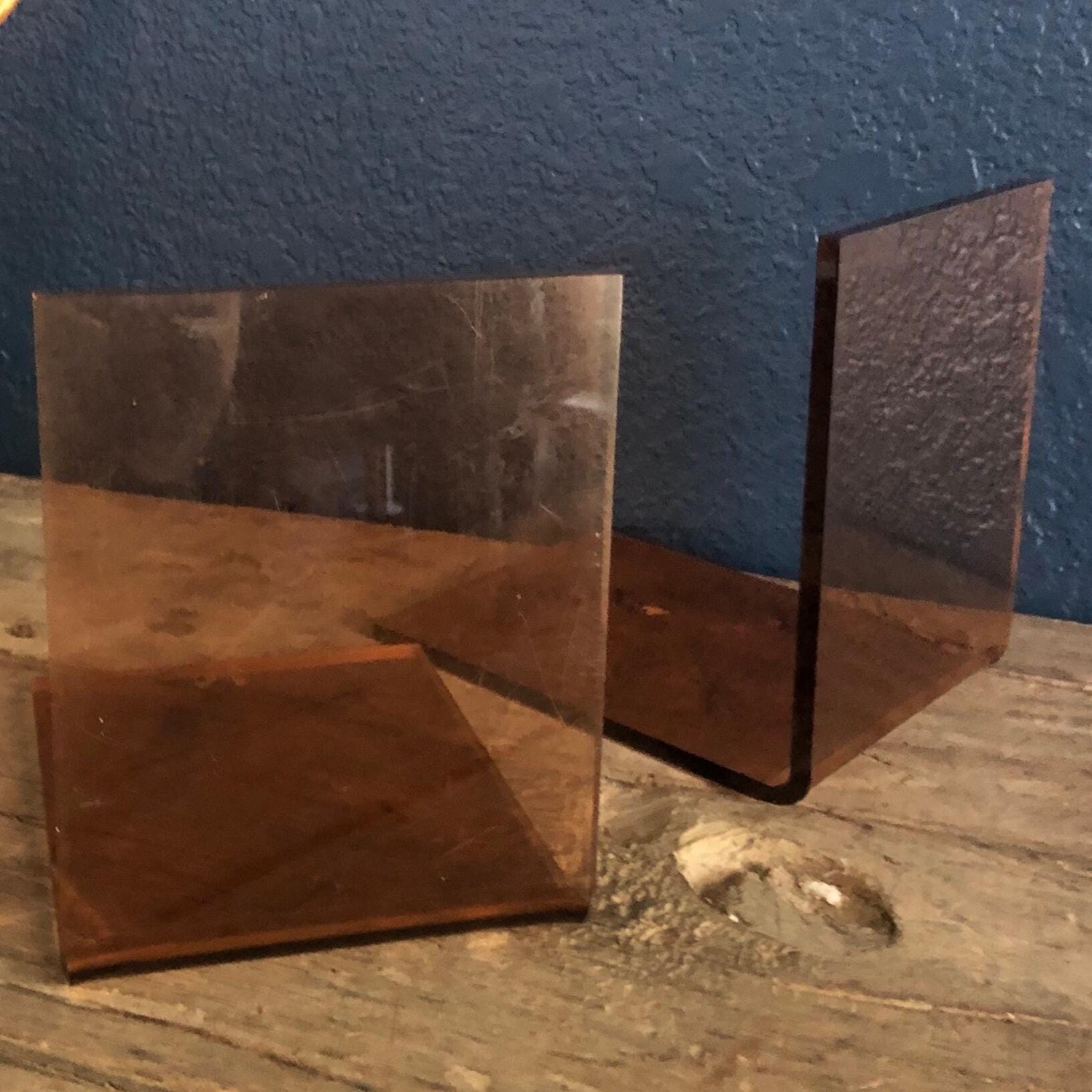 Vintage Amber Color Lucite Bookends Acrylic Bookends Modern Decor See ...