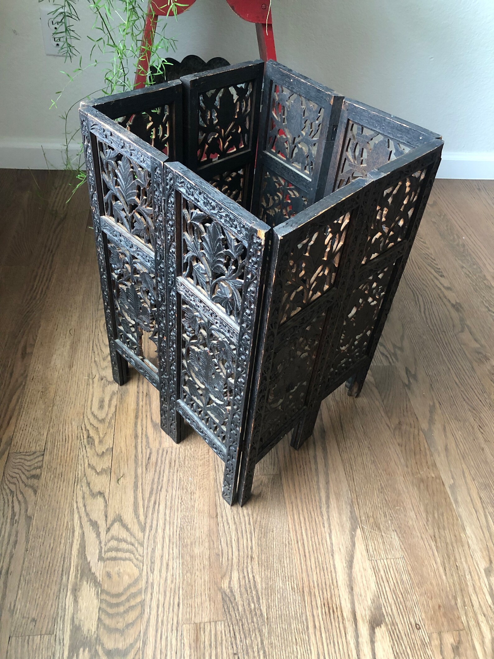 Carved Wood Side Table Boho Decor Table Decor Folding Table Indian ...