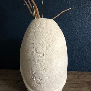 Post Modern Textured Pottery Vase With Curved Lines, Swirl Design, Mod ...