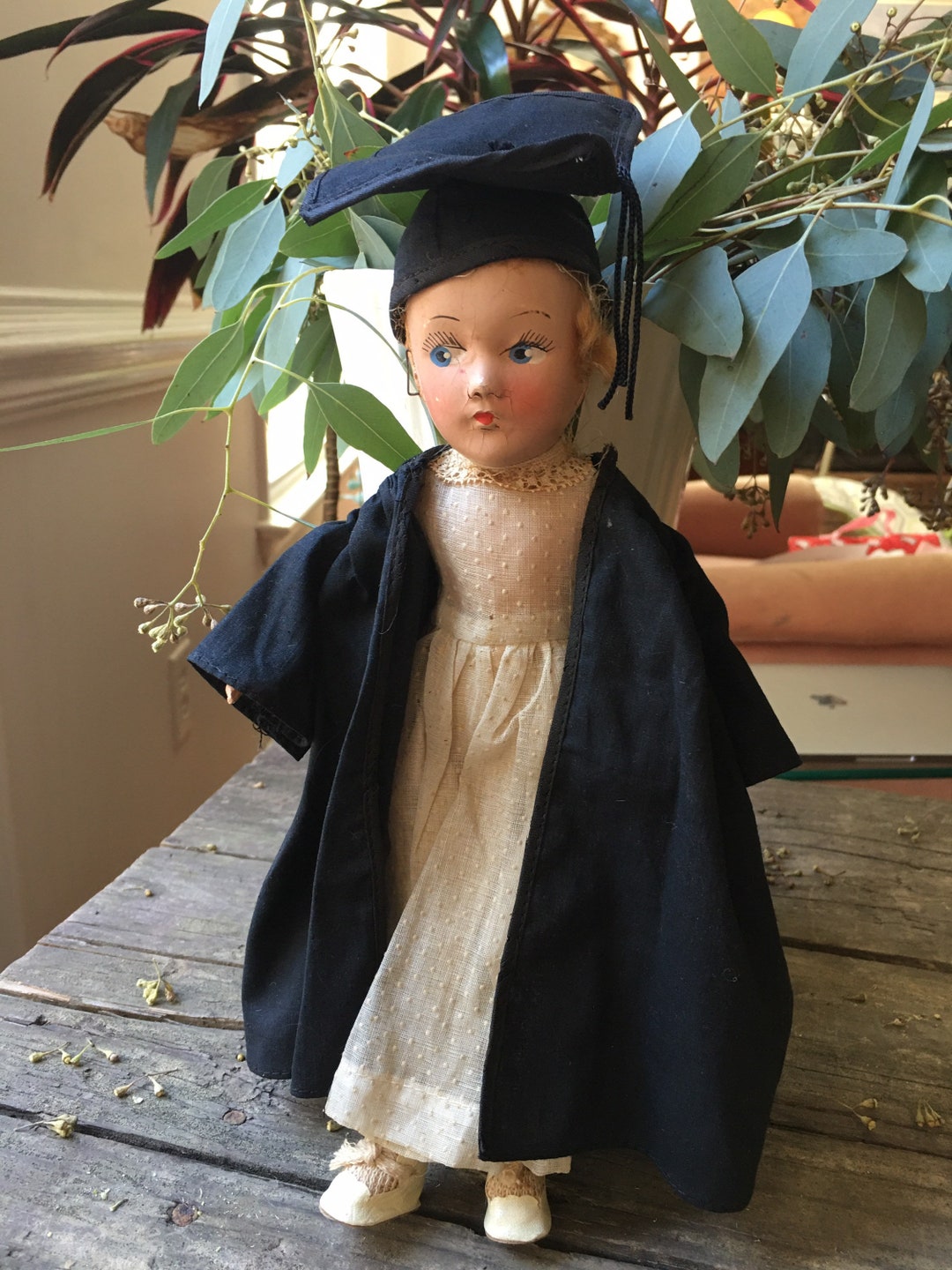 1930s Composite Graduation Doll, Vintage 11 Graduate Doll, Red Ribbon ...