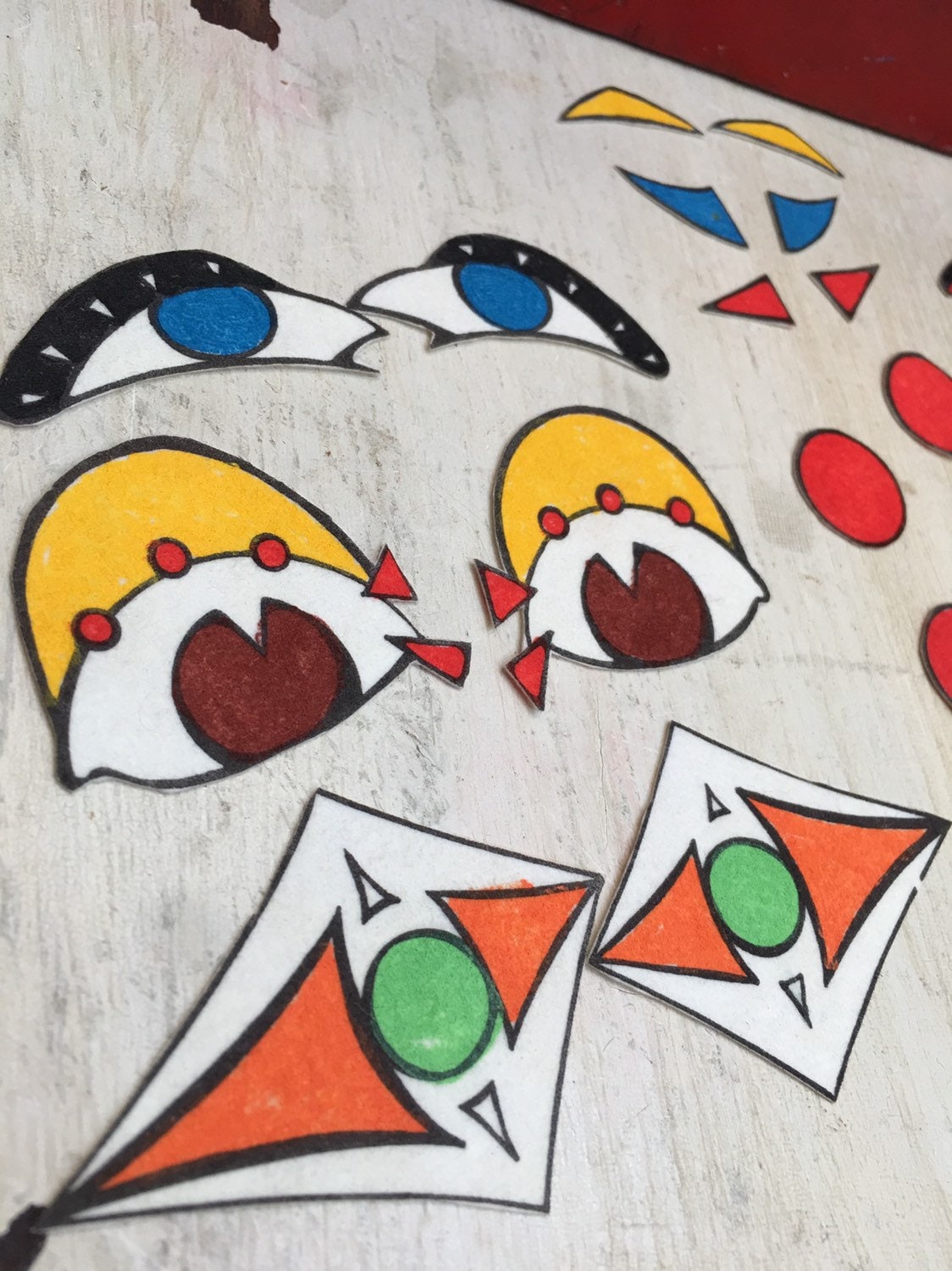 Mid Century Fuzzy Felt Board Clown Face Flannel Board Pieces - Etsy