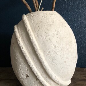 Post Modern Textured Pottery Vase With Curved Lines, Swirl Design, Mod ...