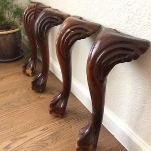 Wooden Claw-foot Table Legs, Set of 4 Wooden Legs With Chippy Finish ...