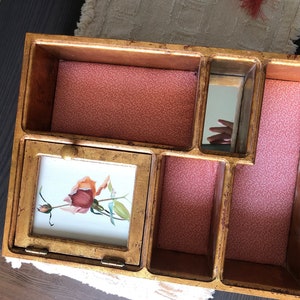 Wooden Gold Painted Shelf With Floral Tile Hand Painted Shelf Jewelry ...