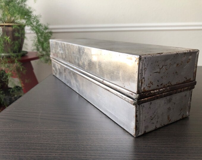 Vintage Galvanized Metal Storage Box in Three Pieces Manufacturing Mold ...