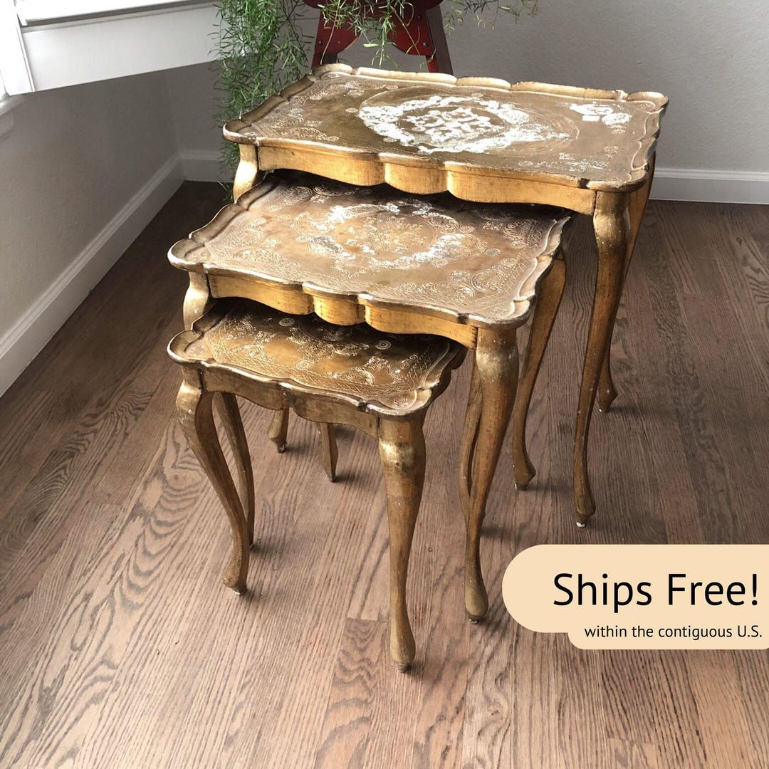Gold Tables Gold Side Table Gold Finish Bedroom Decor Carved Tables Set ...