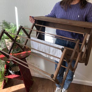 Hold 4/whitney-rustic Space Saving Wall-mounted Wooden Folding Drying ...
