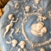 Blue Salloped Incolay Stone Box Intricate, Angels Pattern, Cherubs ...