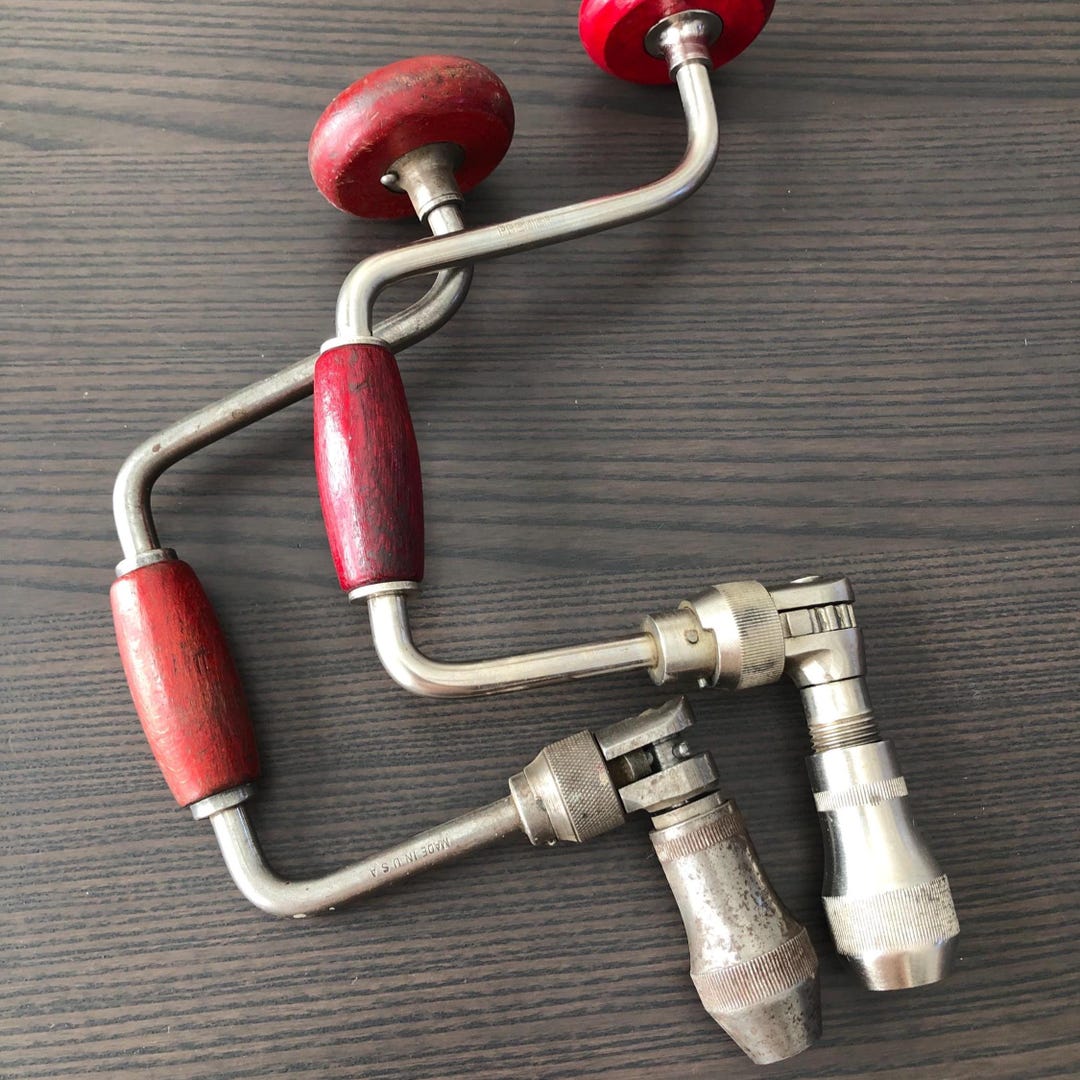 Ratcheting Screwdrivers Red Handle Hand Drill Woodworking Tool 1950s ...