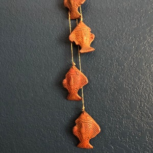 Vintage Mexican Terra Cotta Hanging Fish Sculpture Terra Cotta Wind ...
