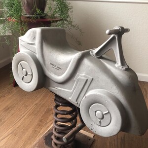 1950s Retro Chrome Metal Toy Car Playground Equipment Riding Toy Bouncy ...