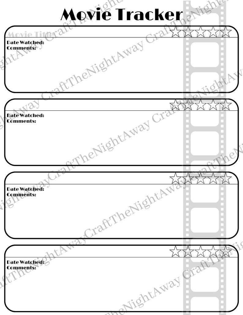 Movie and Book Trackers - Etsy