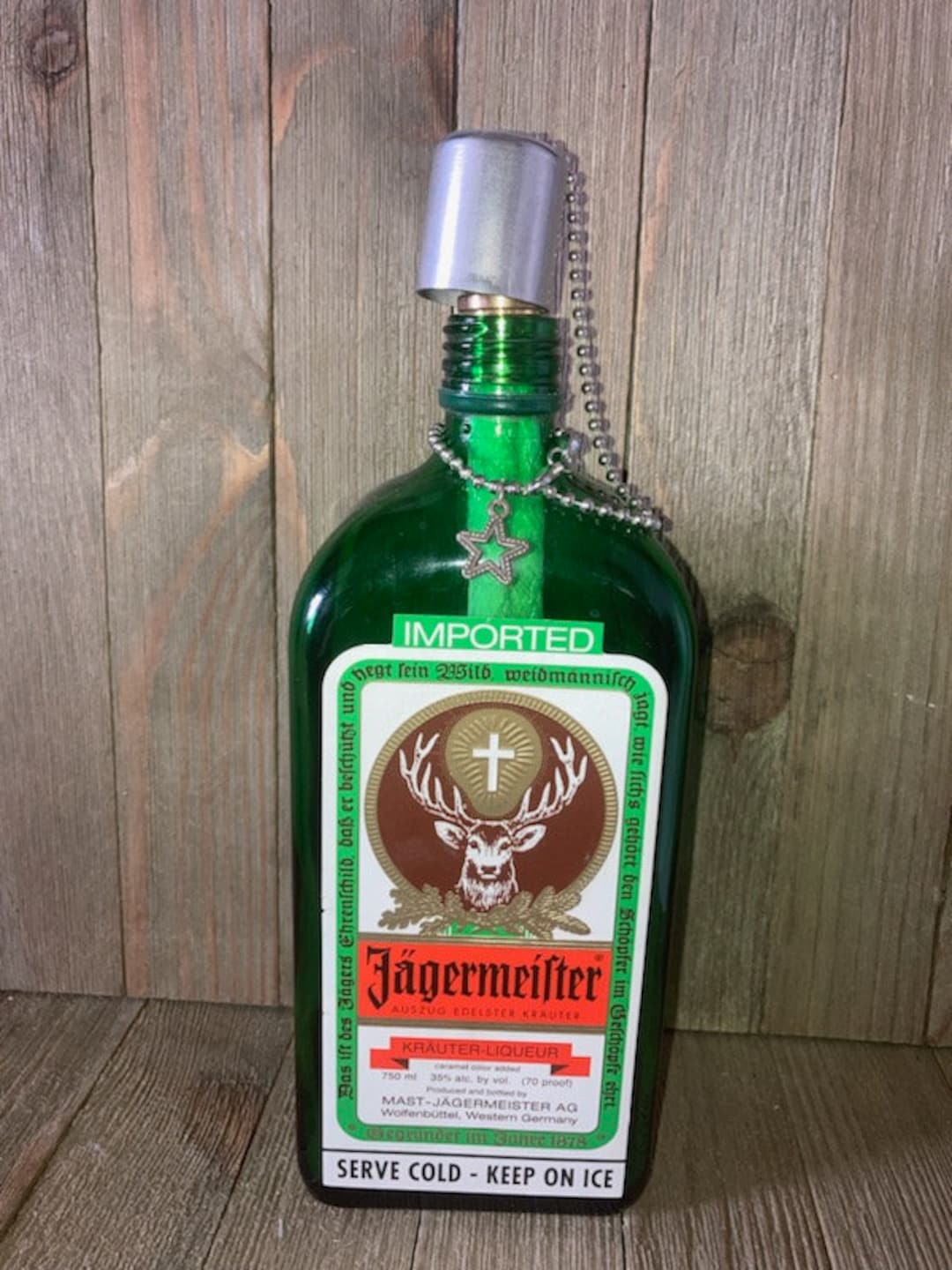 Upcycled Jagermeister Bottle Table Top Tiki Torch - Etsy