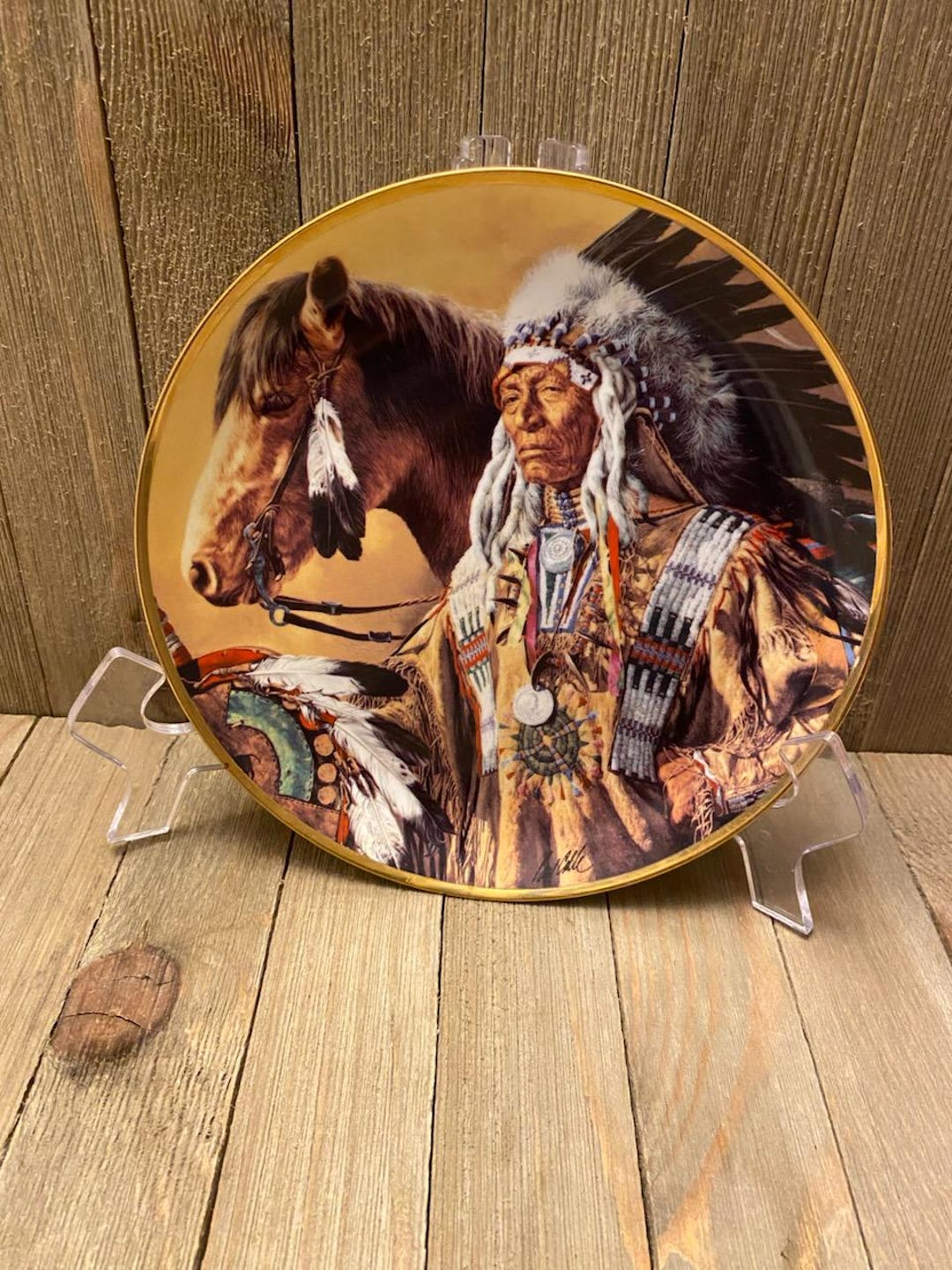 Pride of the Sioux Collectible Wall Plate - Franklin Mint - Etsy