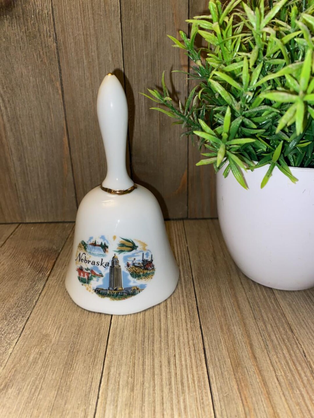 Vintage Nebraska Souvenir Porcelain Bell – State Icons & Landmarks - Etsy