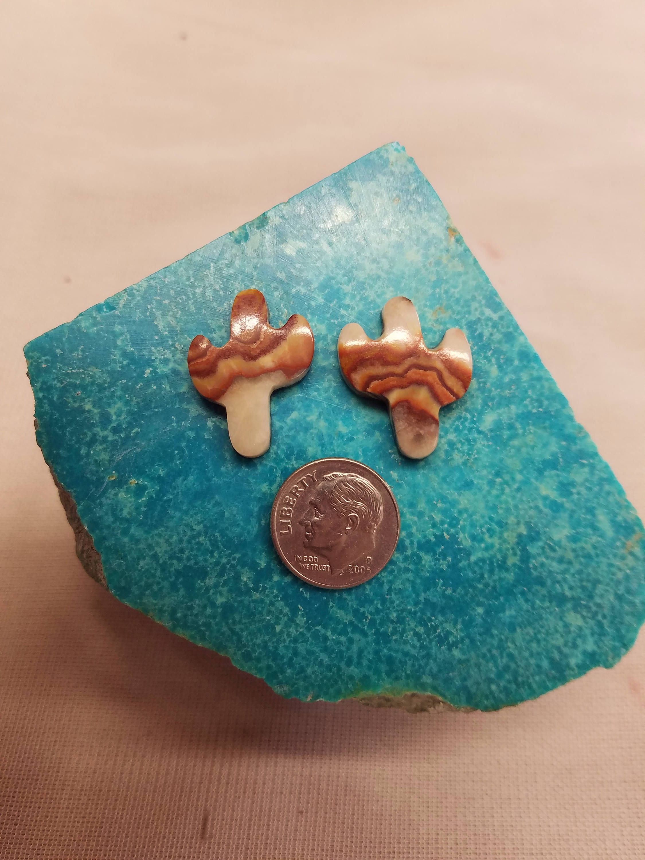 Strawberry Marble Cactus Cabochon Small Pair/ Backed/ Mojave Desert - Etsy