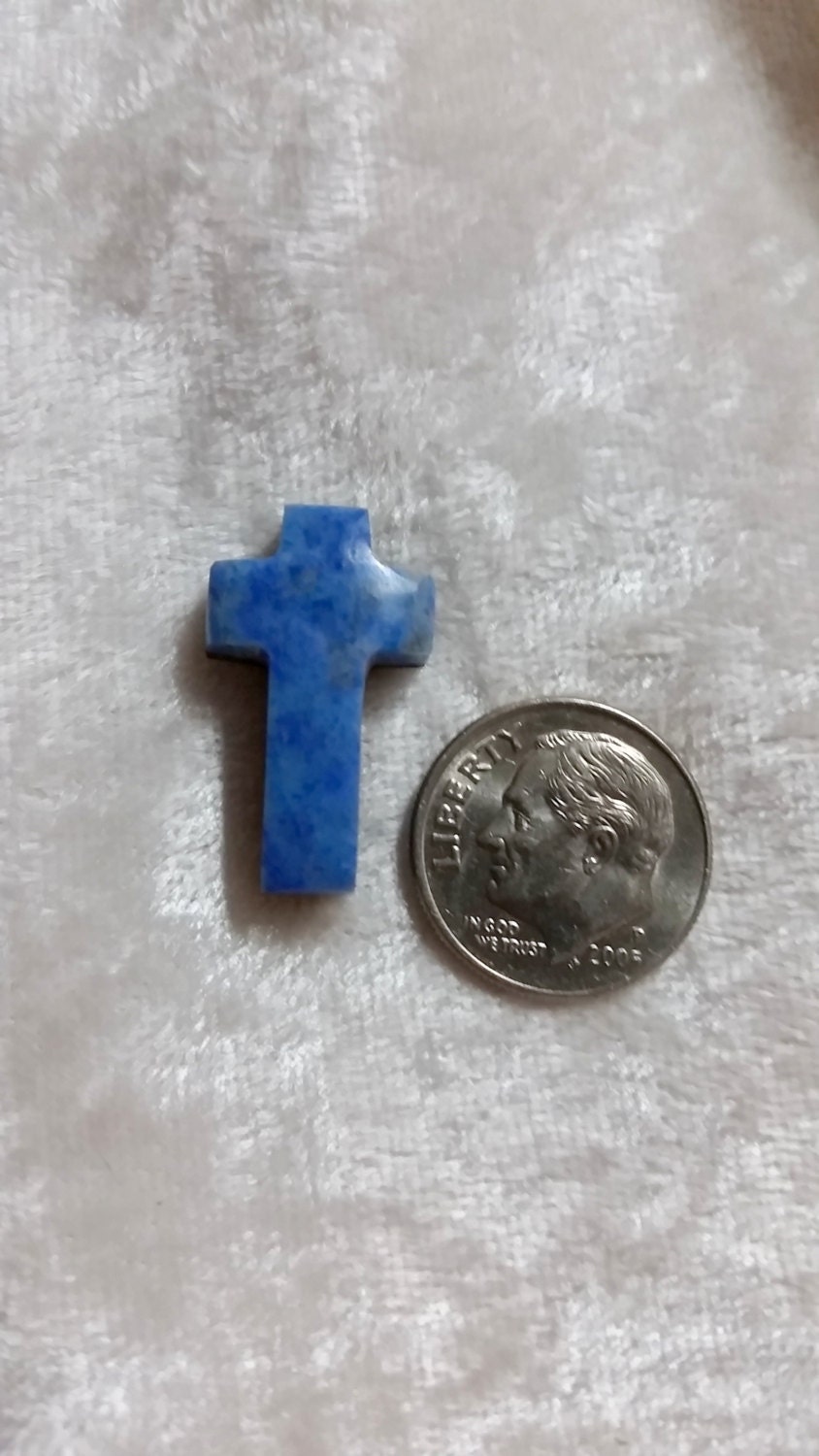 Blue Lapis Lazuli Small Christian Cross/ Backed - Etsy