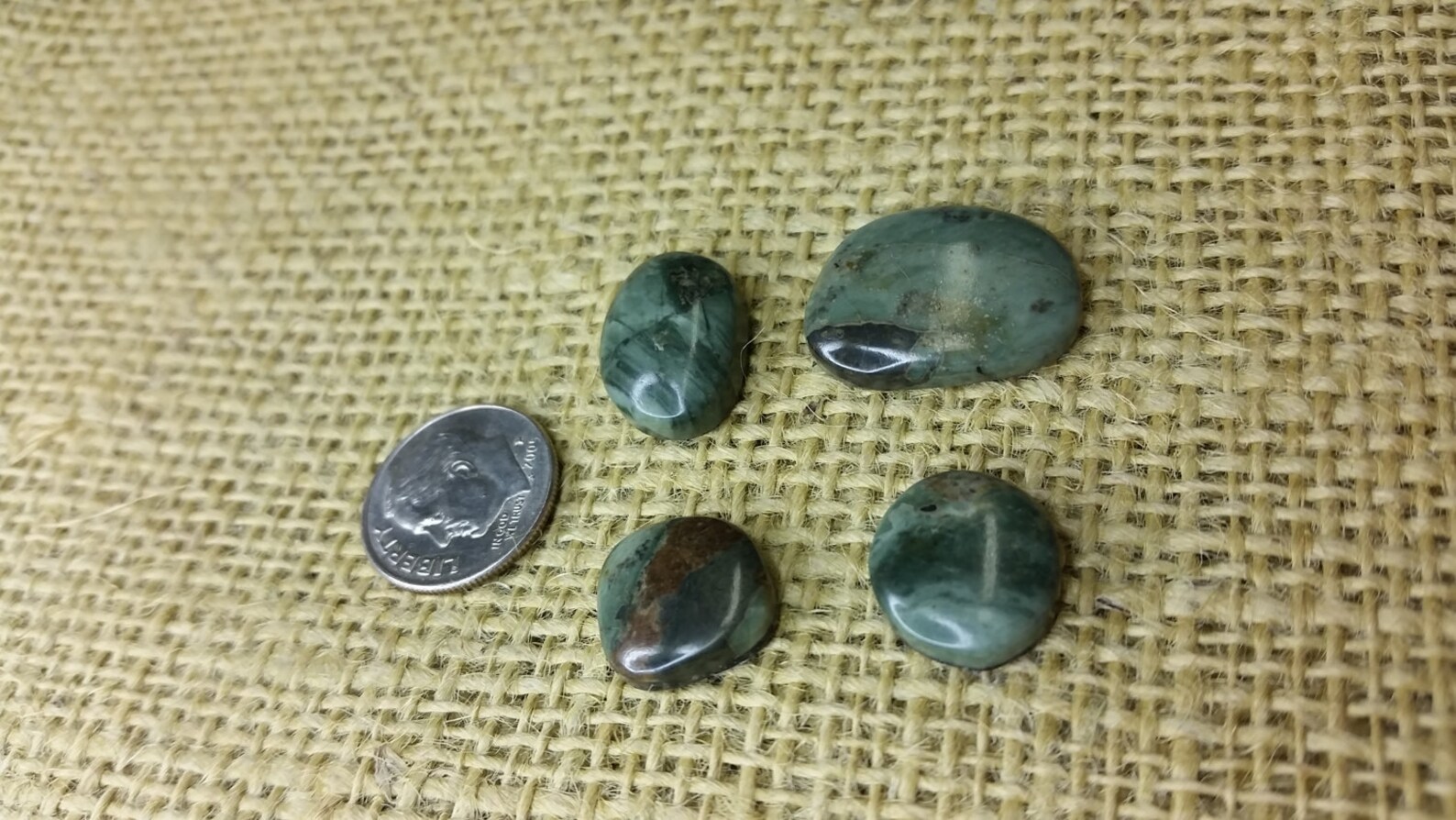 Forest Green Picasso Marble Freeform Cabochons/backed Set of 4 - Etsy