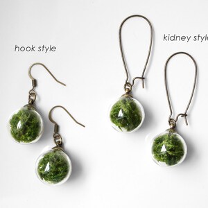 Glass Globe Moss Earrings - Etsy