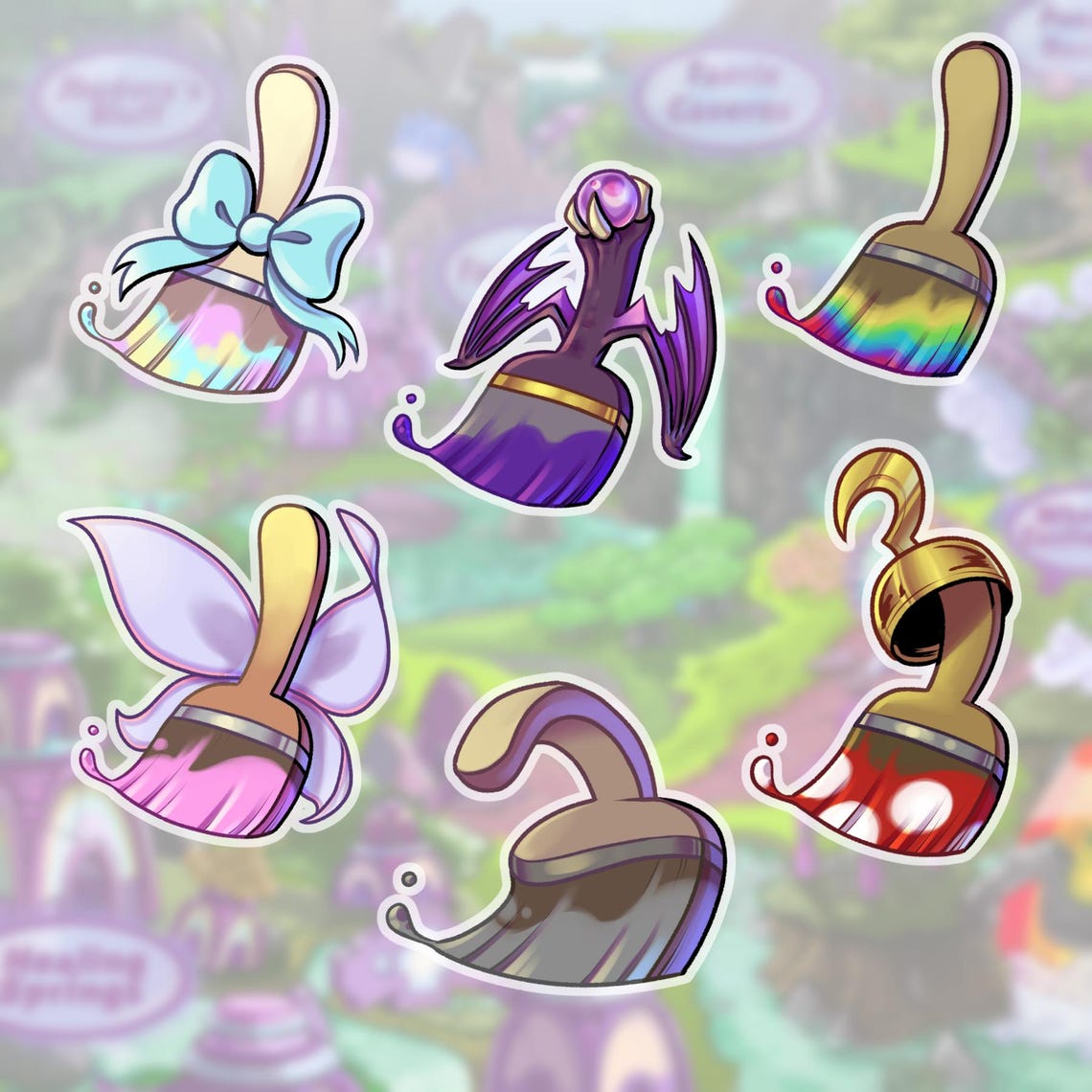 Neopets Faerie Darigan Baby Rainbow Grey Pirate Paint Brush Holographic ...