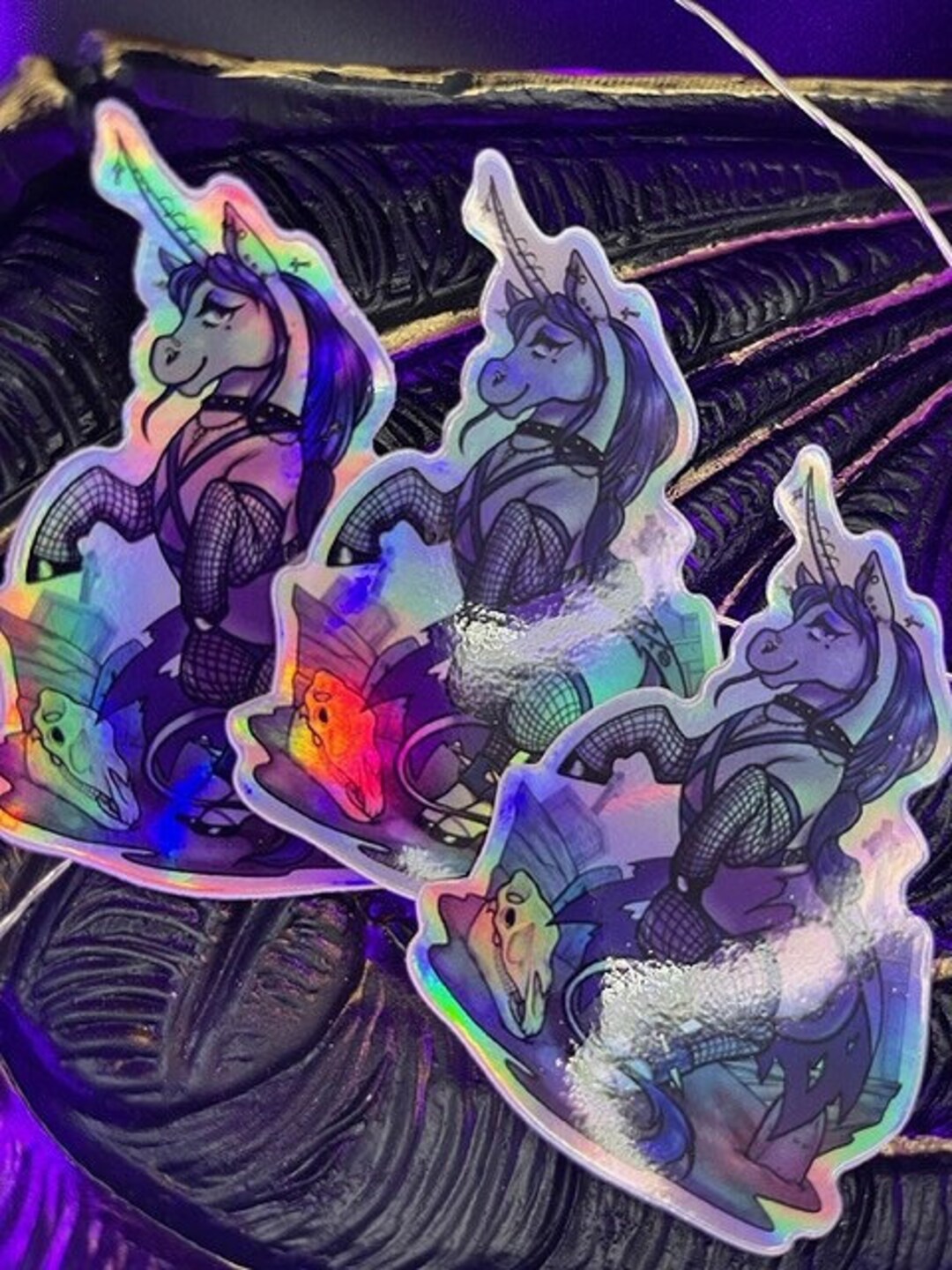 Glitter Holographic Gothic Goth Unicorn Cute Kawaii Creepy Creepycute 2 ...