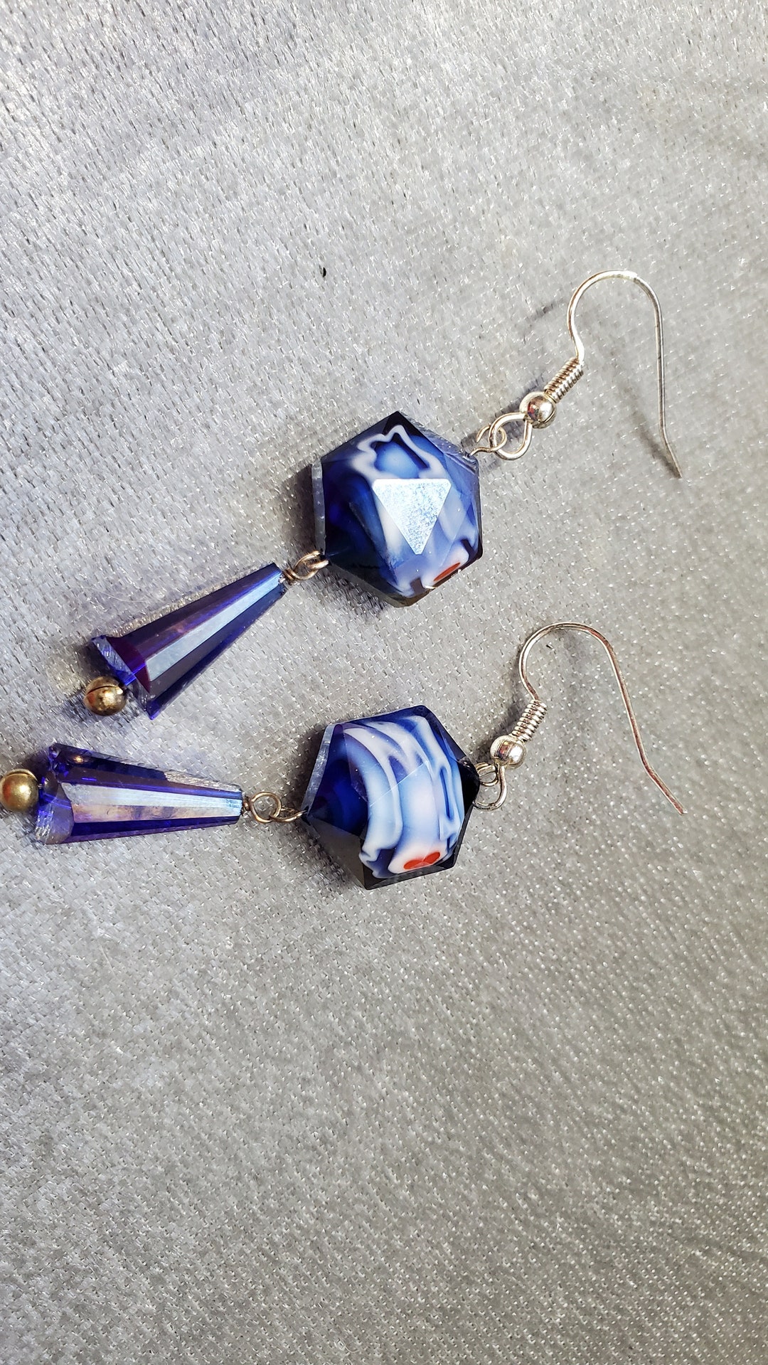 Purple Murano Glass Drop Trumpet Earringss - Etsy