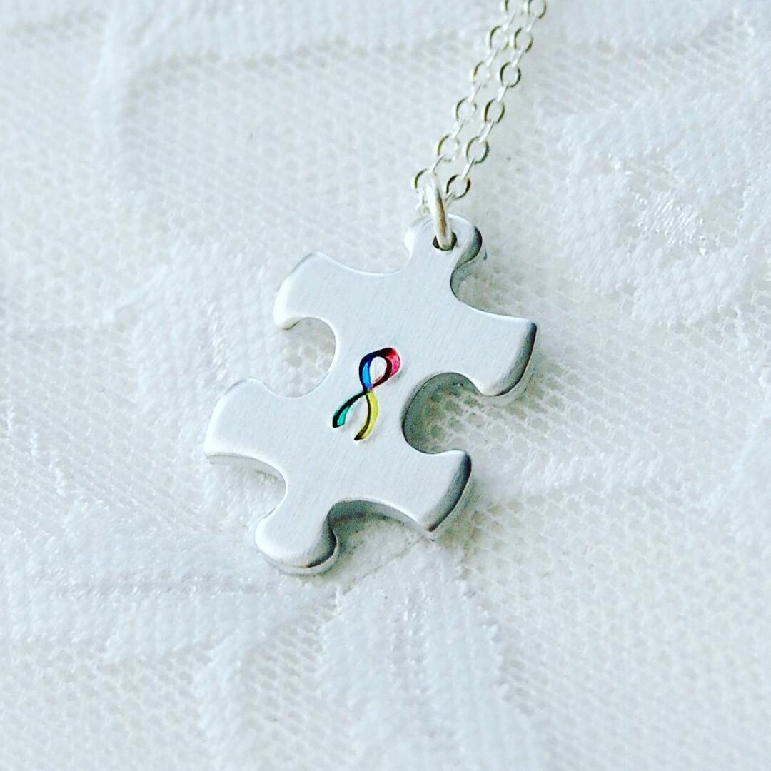 AUTISM AWARENESS NECKLACE, Puzzle Piece Necklace, Autism Jewelry ...