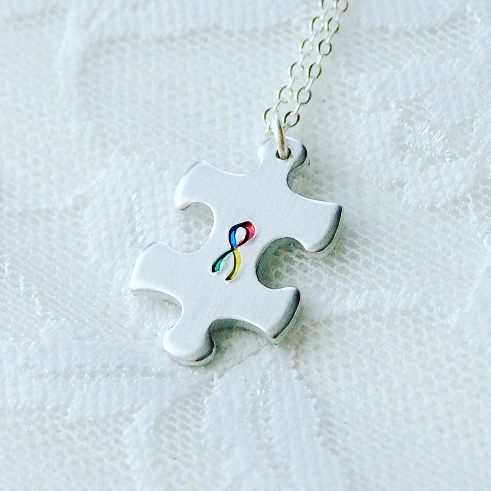AUTISM AWARENESS NECKLACE Puzzle Piece Necklace Autism | Etsy