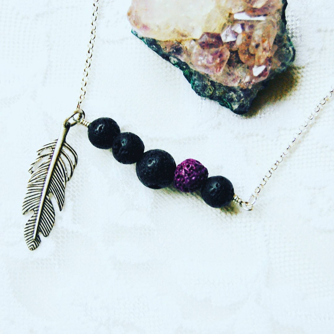 Lava Rock Necklace, Diffuser Necklace, Aromatherapy Necklace, Essential ...