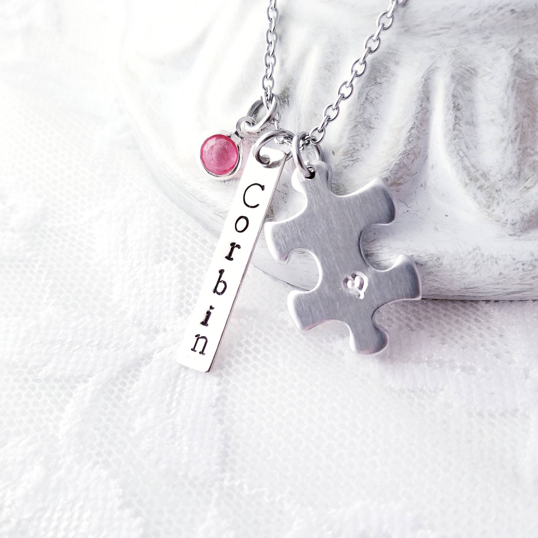 AUTISM AWARENESS NECKLACE Puzzle Piece Necklace Autism | Etsy