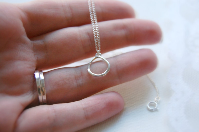Geometric Necklace, Circle Necklace, Dainty Circle Necklace, Abstract ...