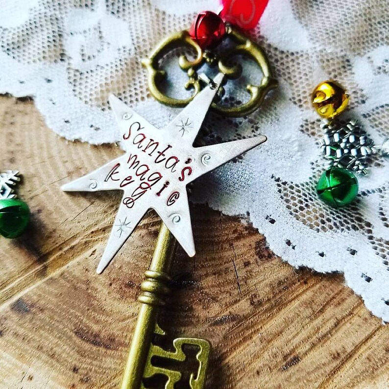 Santa Magic Key, Santa Key Ornament, Christmas Key, Skeleton Key ...