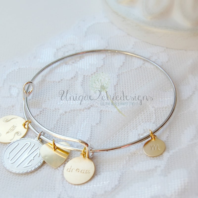Gold Charm Bangle - Etsy